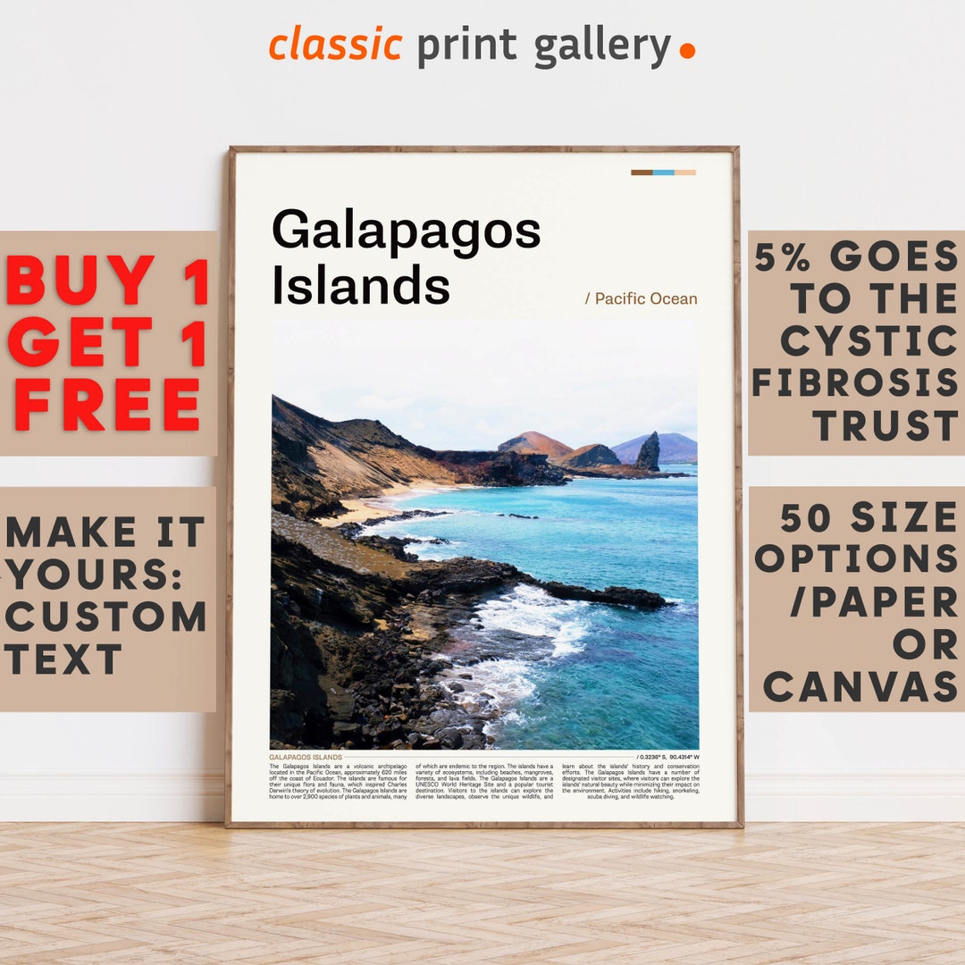 Galapagos Islands Print, Galapagos Islands Wall Art, Color Poster With ...
