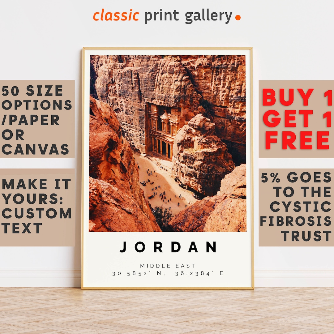 Jordan Poster Colorful Print, Jordan Wall Art, Jordan Photo Decor ...