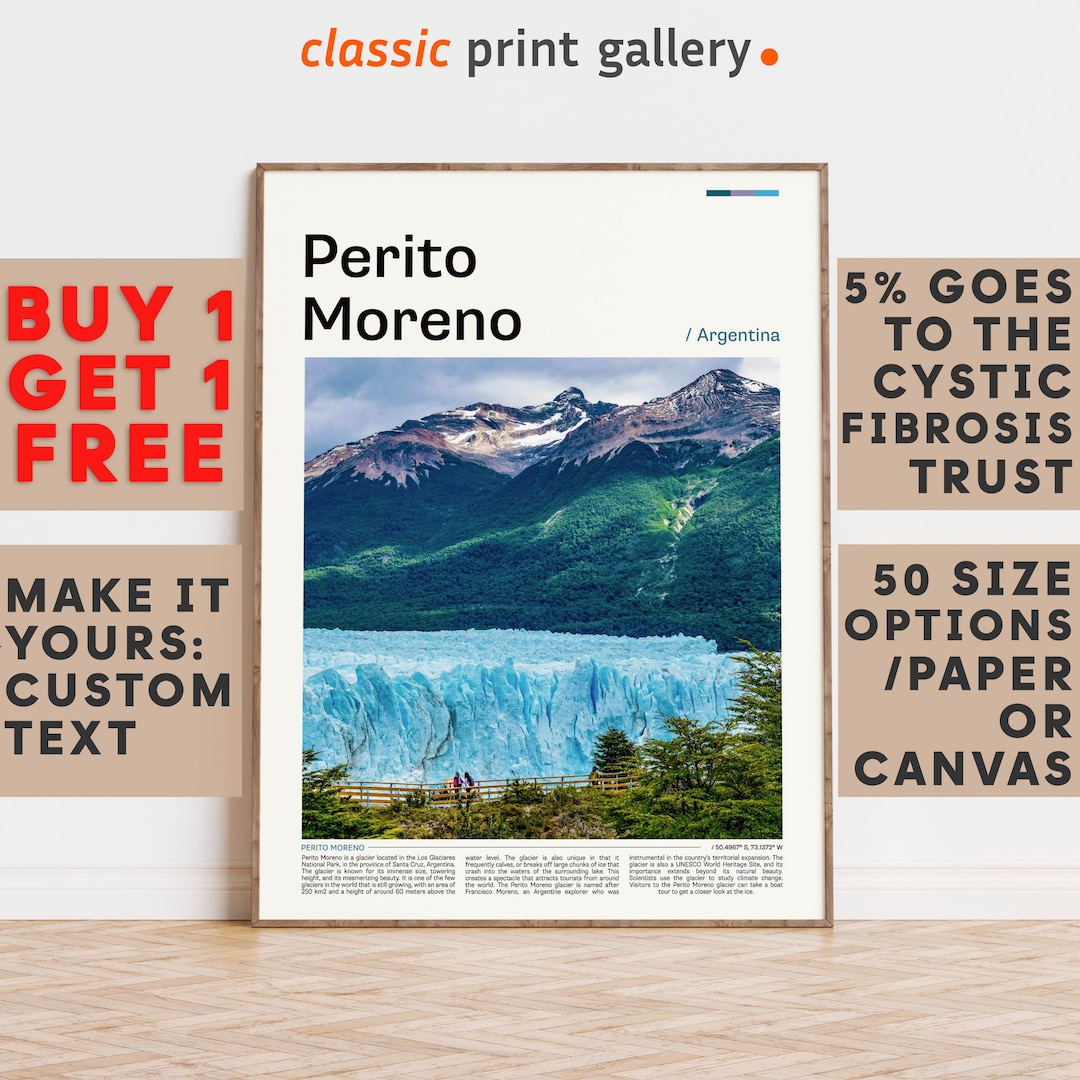 Perito Moreno Print, Perito Moreno Wall Art, Perito Moreno Color Poster ...
