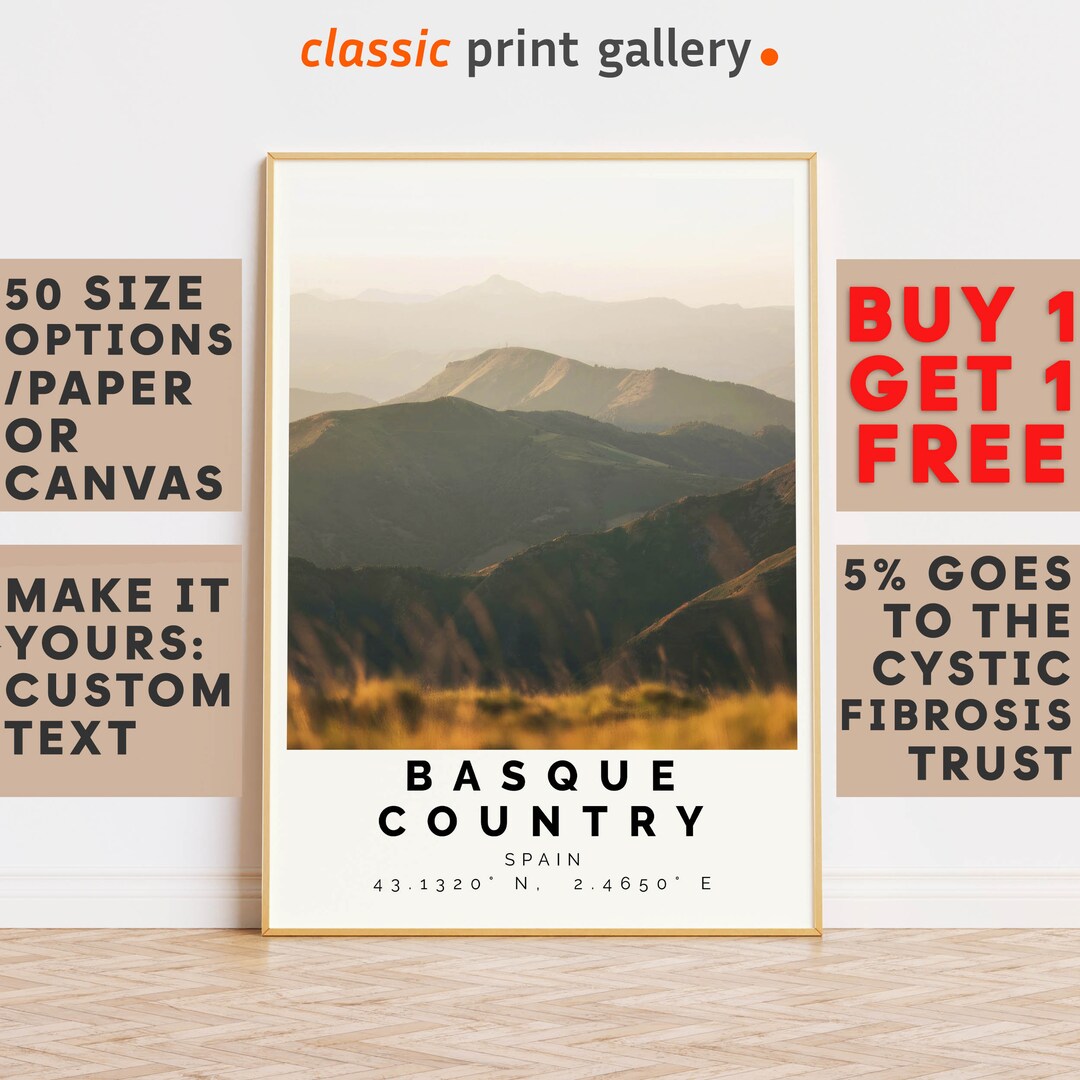 Basque Country Poster Colorful Print, Basque Country Wall Art, Basque ...