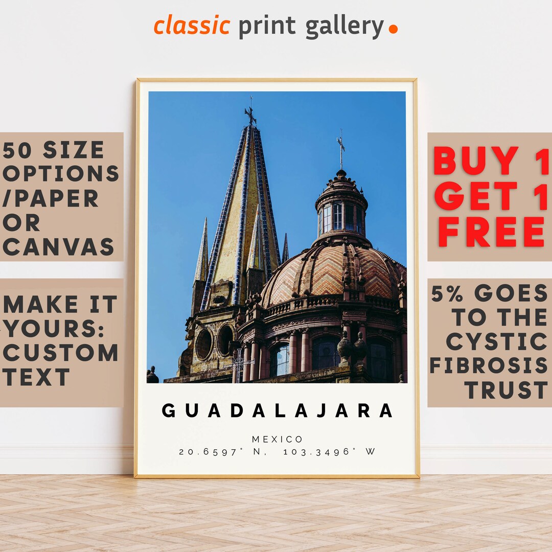 Guadalajara Poster Colorful Print, Guadalajara Wall Art, Guadalajara ...