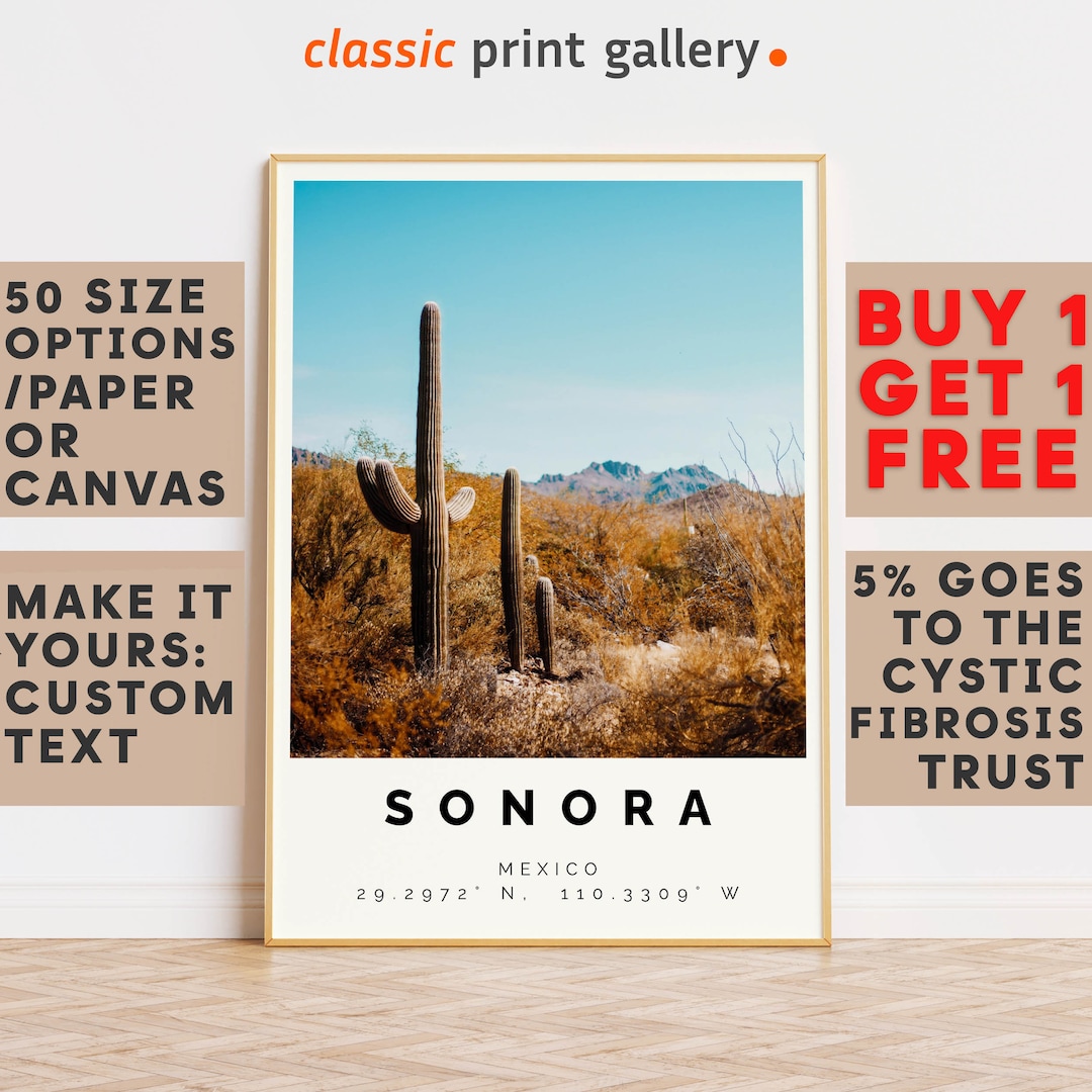 Sonora Poster Colorful Print, Sonora Wall Art, Sonora Photo Decor ...