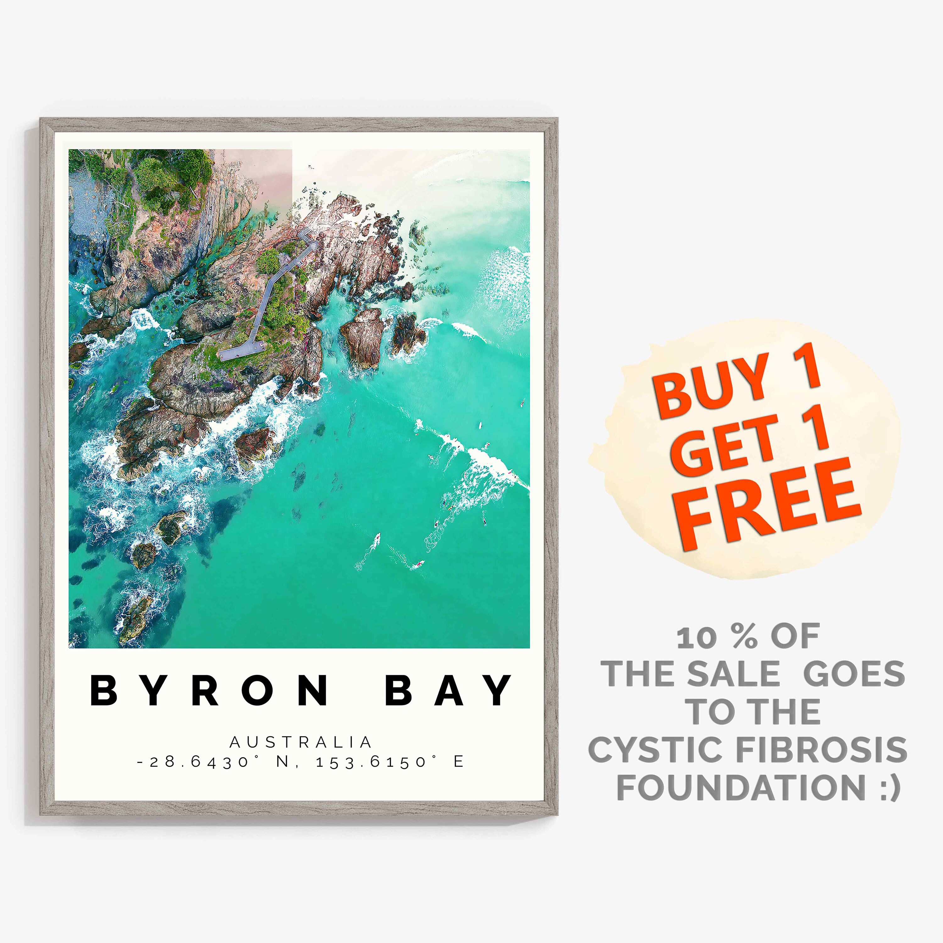 Byron Bay Poster Colorful Print Byron Bay Wall Art Byron Bay - Etsy