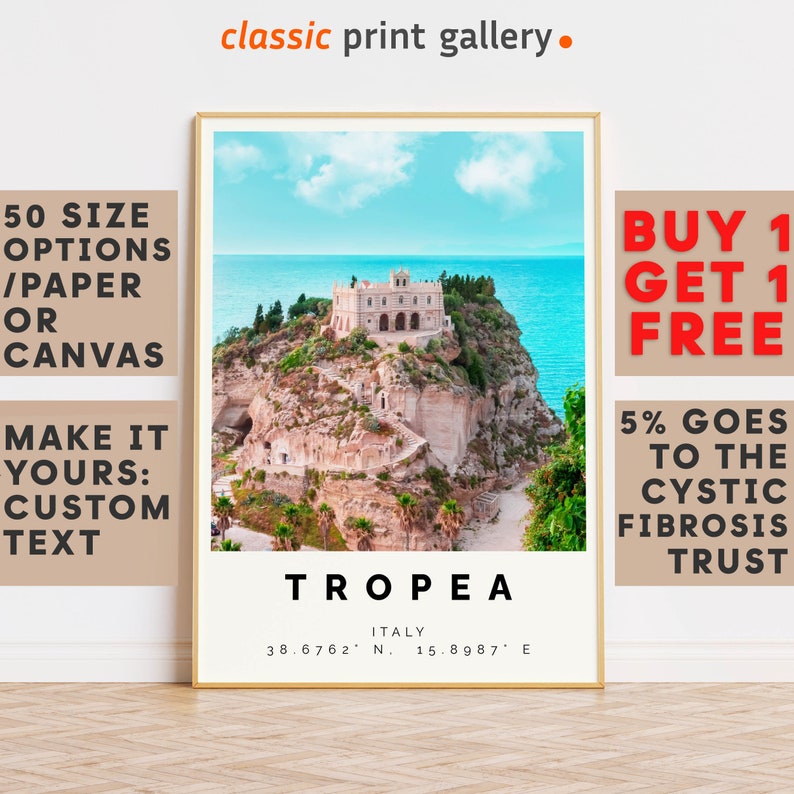 Tropea Poster Colorful Print, Tropea Wall Art, Tropea Photo Decor ...