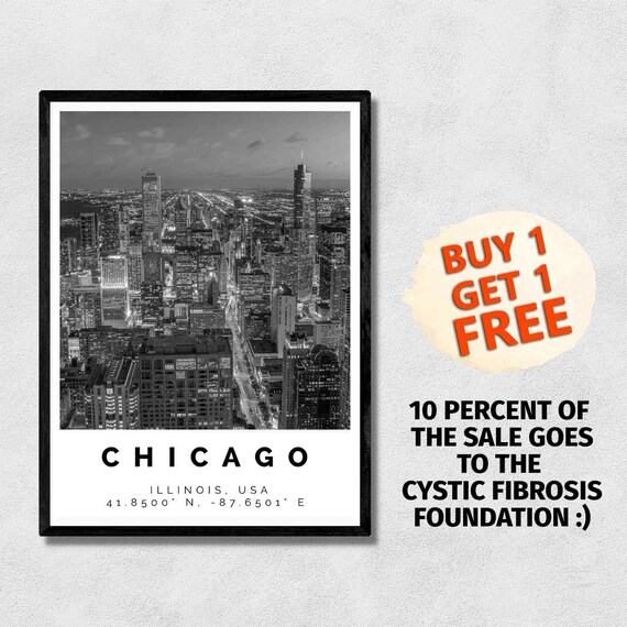 Chicago Print Black and White Photo Chicago Wall Art Chicago - Etsy