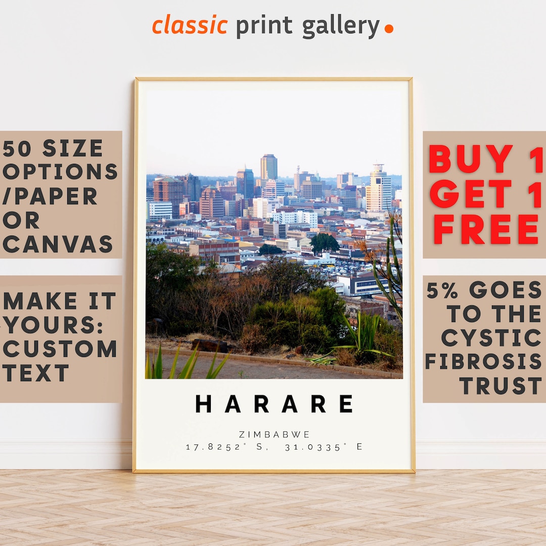 Harare Poster Colorful Print, Harare Wall Art, Harare Photo Decor ...