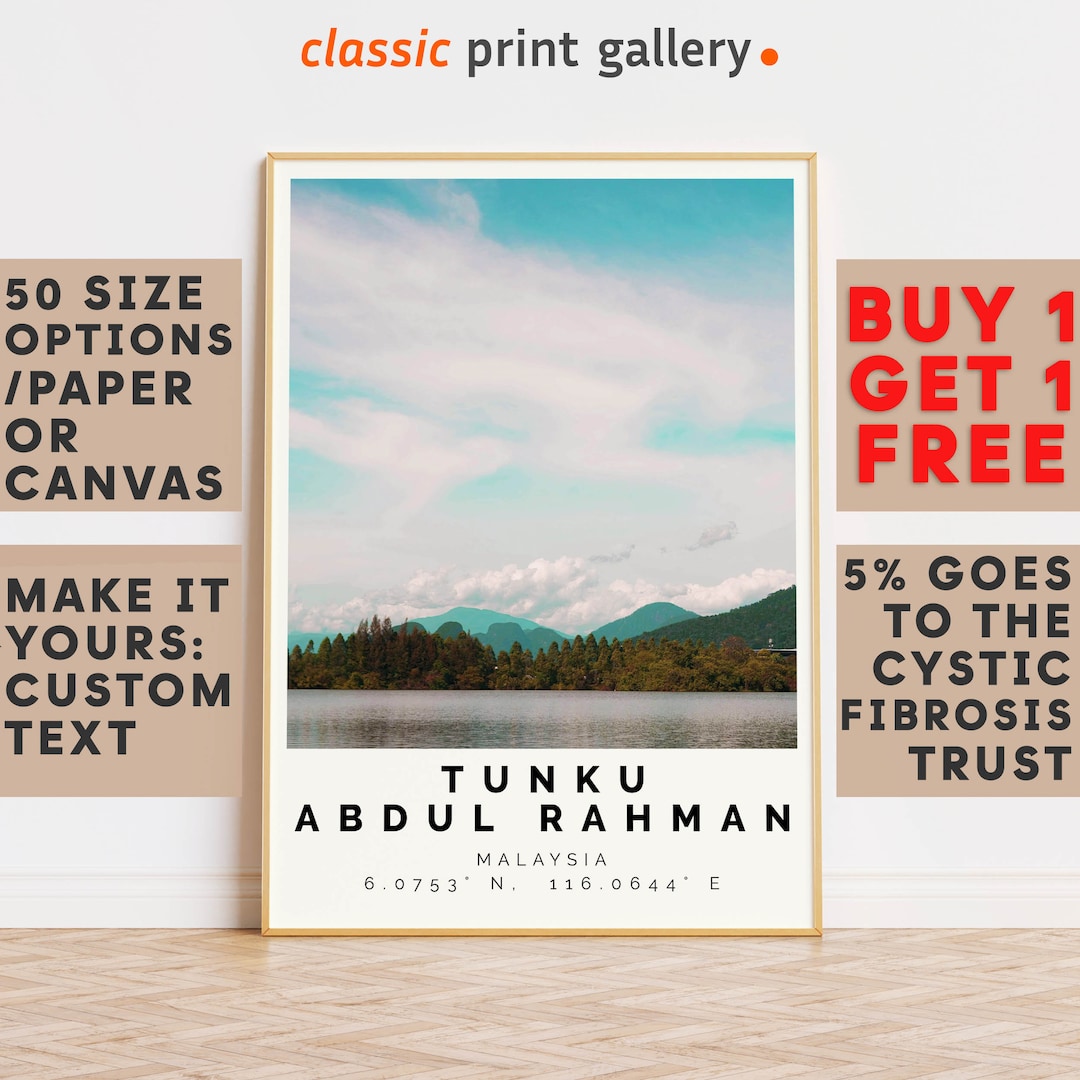 Tunku Abdul Rahman Poster Colorful Print, Tunku Abdul Rahman Wall Art ...