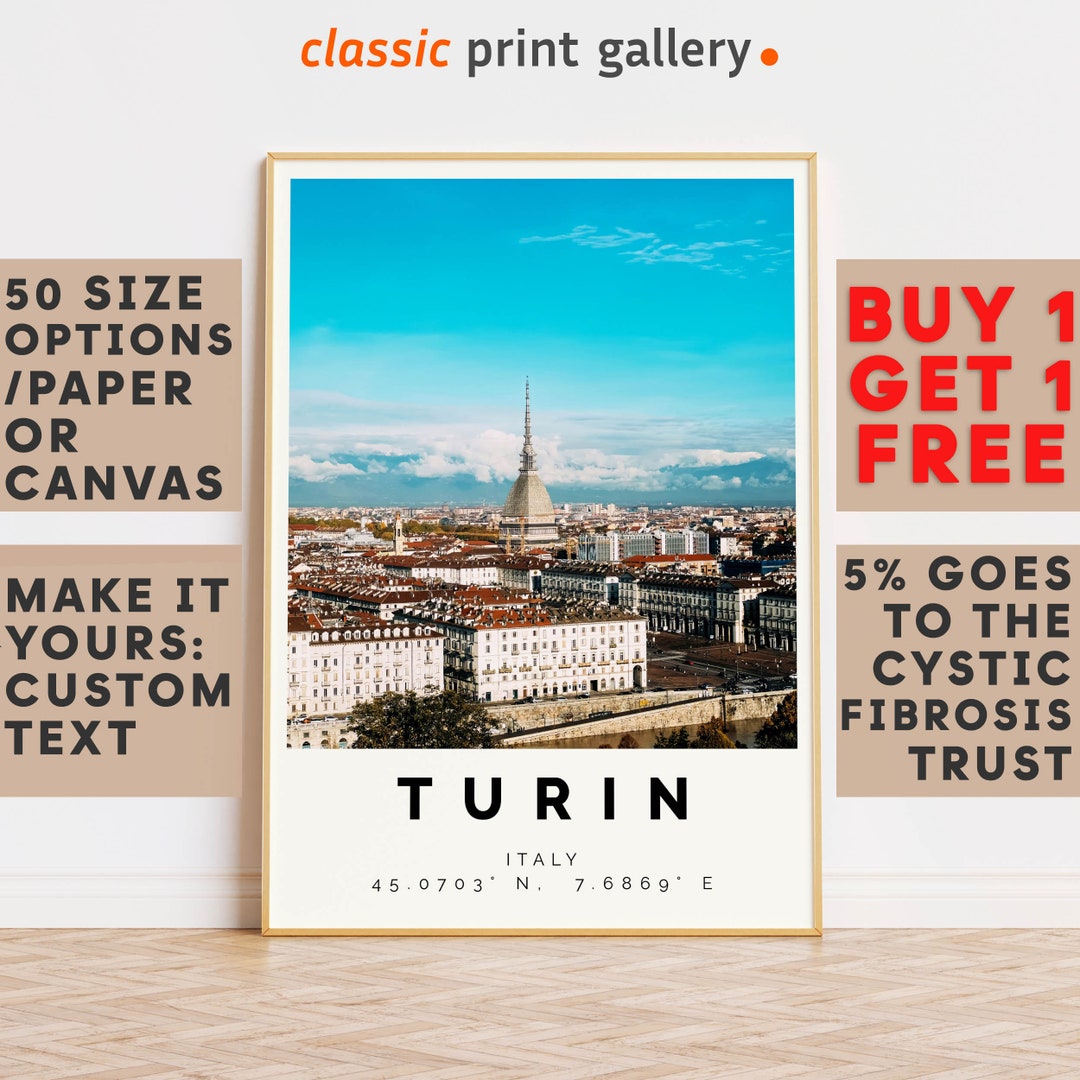 Turin Poster Colorful Print, Turin Wall Art, Turin Photo Decor, Turin ...