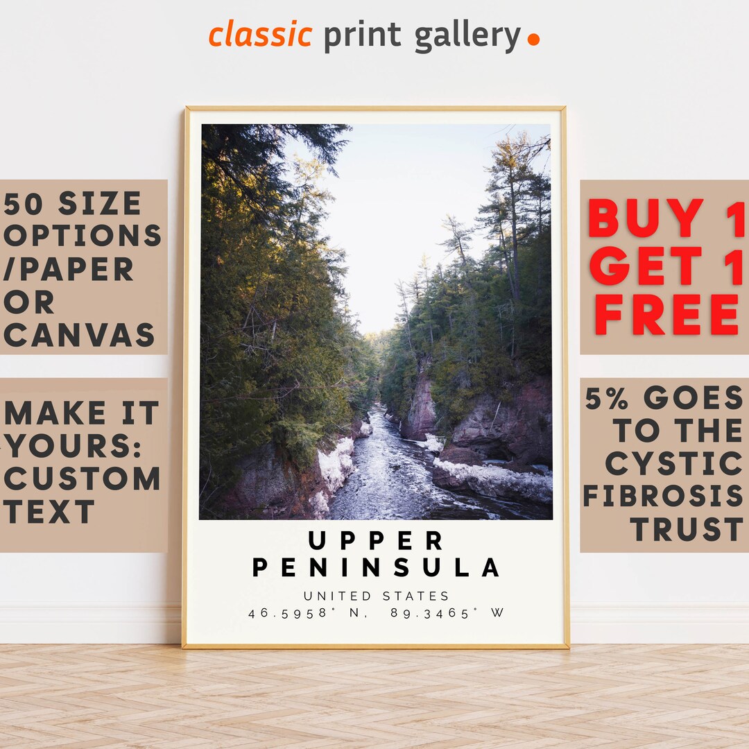 Upper Peninsula Poster Colorful Print, Upper Peninsula Wall Art, Upper ...