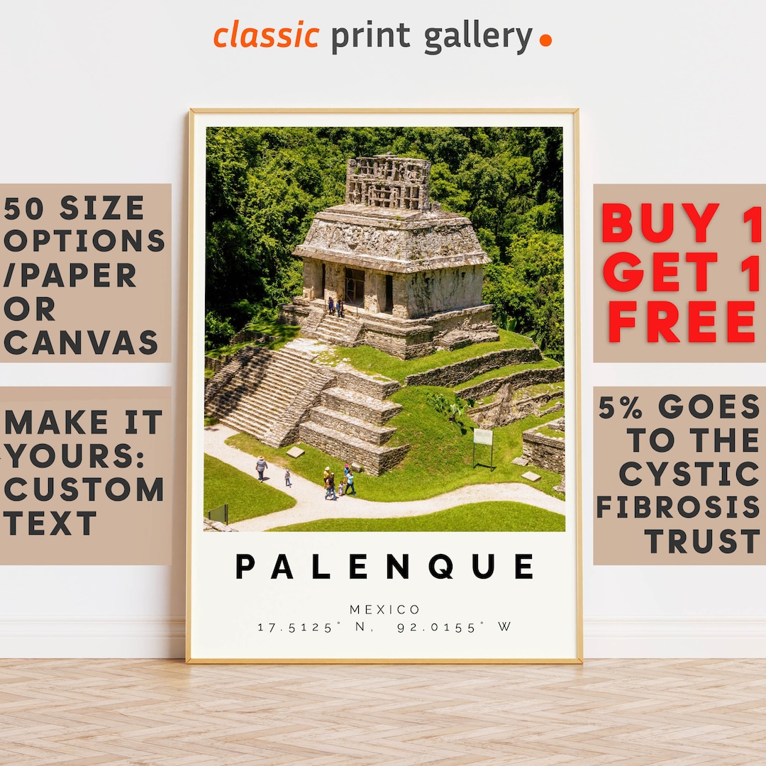 Palenque Poster Colorful Print, Palenque Wall Art, Palenque Photo Decor ...