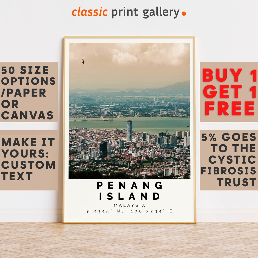 Penang Island Poster Colorful Print, Penang Island Wall Art, Penang ...