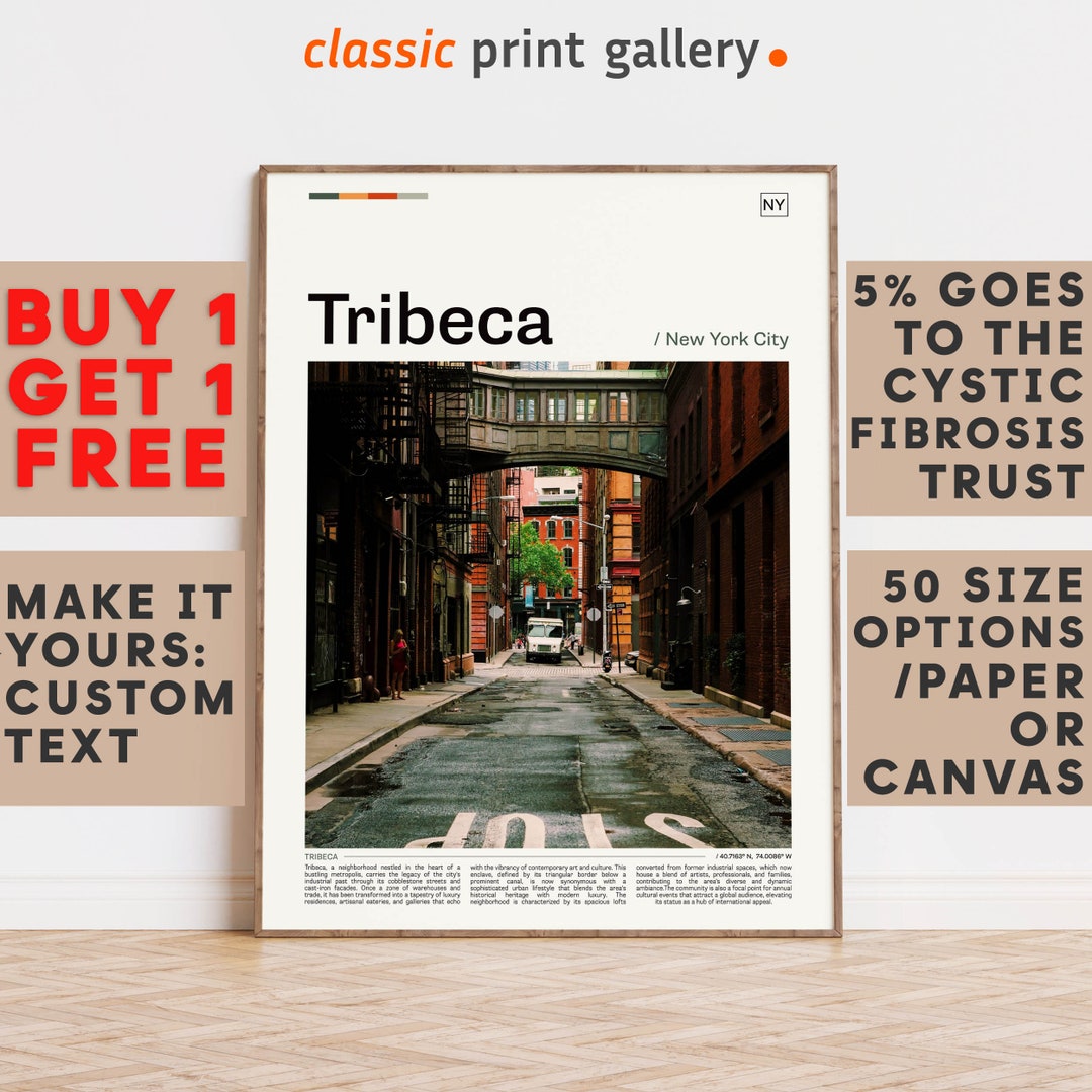 Tribeca Print, Tribeca Wall Art, Tribeca Color Poster With Text ...