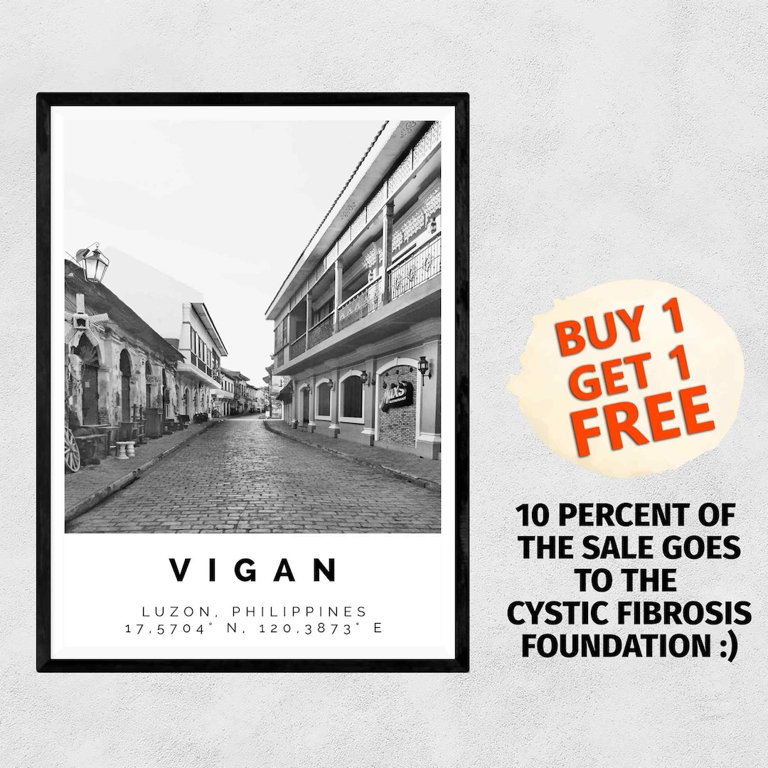 Vigan Poster Black and White Print Vigan Wall Art Vigan - Etsy
