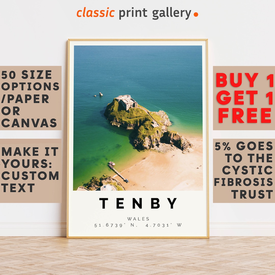 Tenby Poster Colorful Print, Tenby Wall Art, Tenby Photo Decor, Tenby ...