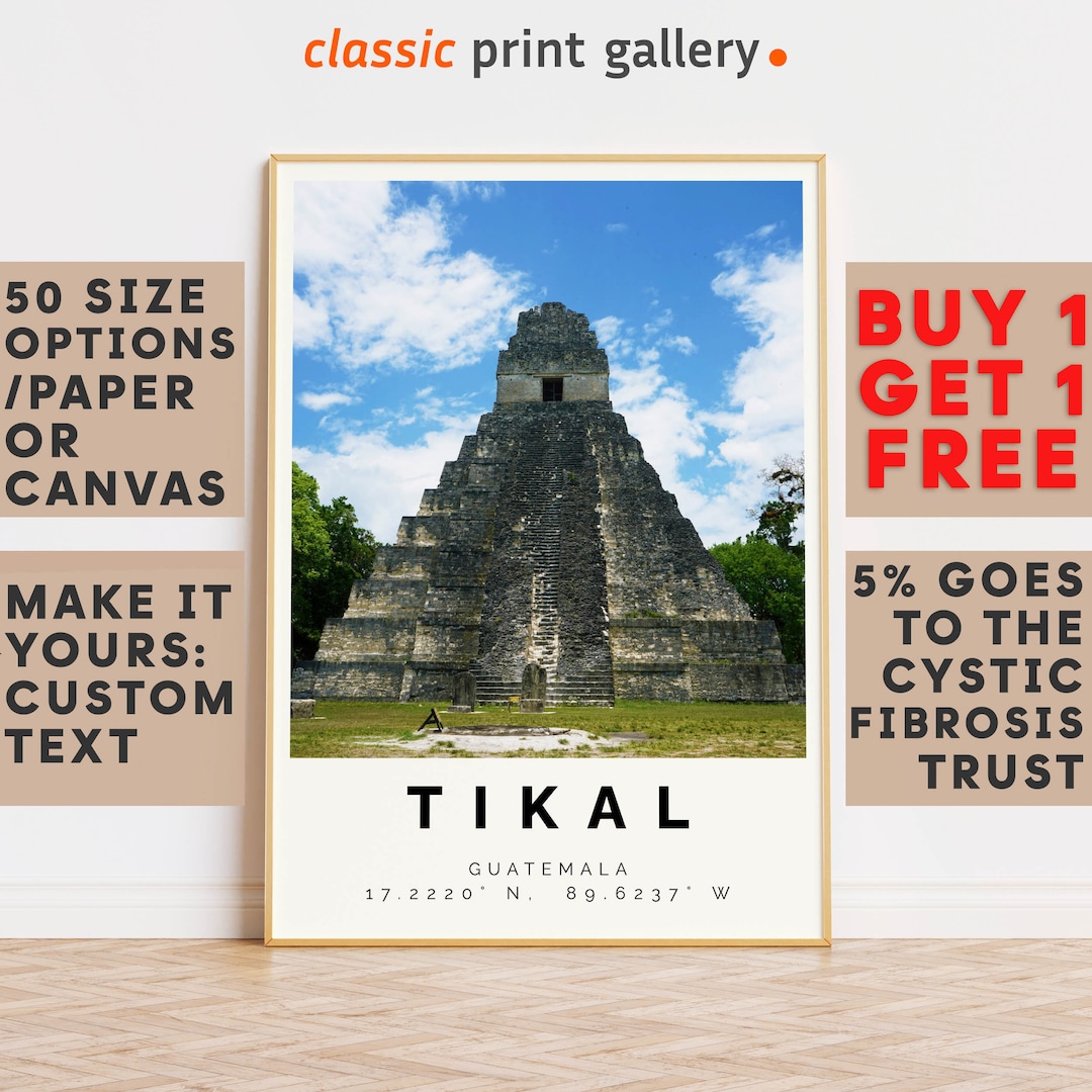 Tikal Poster Colorful Print, Tikal Wall Art, Tikal Photo Decor, Tikal ...