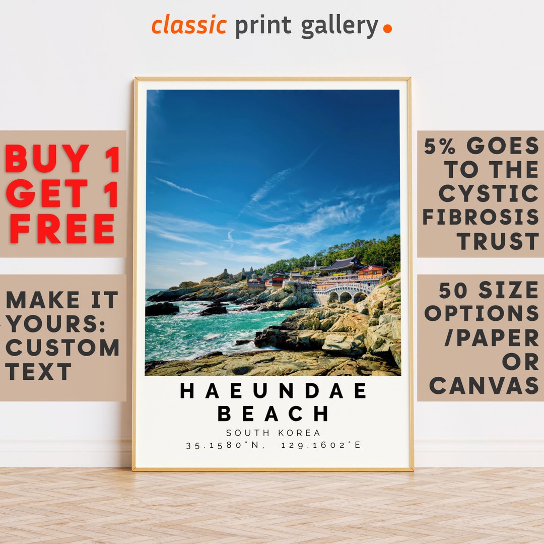 Haeundae Beach Print,haeundae Beach Wall Art,haeundae Beach BW Poster ...