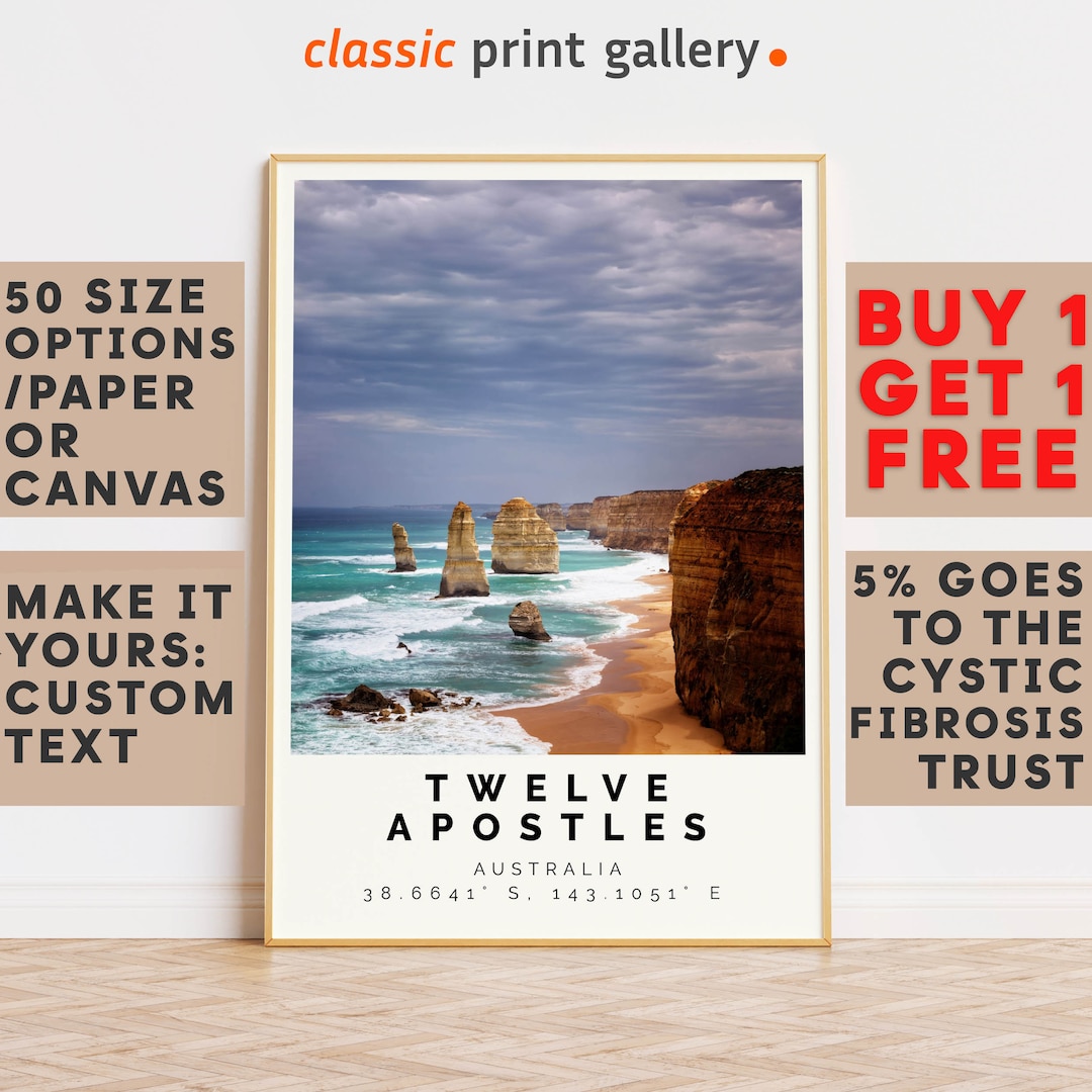 Twelve Apostles Poster Colorful Print, Twelve Apostles Wall Art, Twelve ...