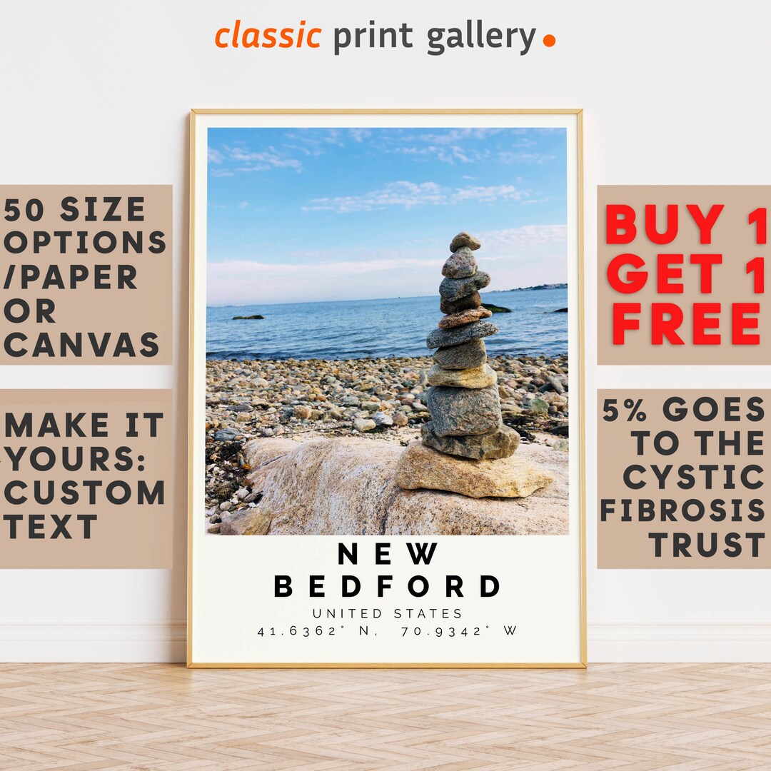 New Bedford Poster Colorful Print, New Bedford Wall Art, New Bedford ...