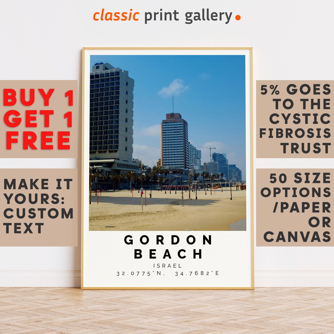 Gordon Beach Print,gordon Beach Wall Art,gordon Beach BW Poster ...