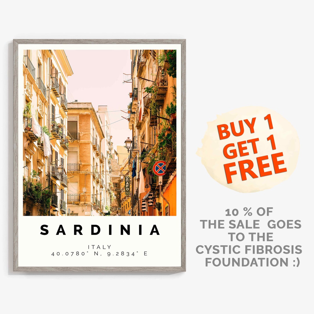 Sardinia Poster Colorful Print Sardinia Wall Art Sardinia - Etsy