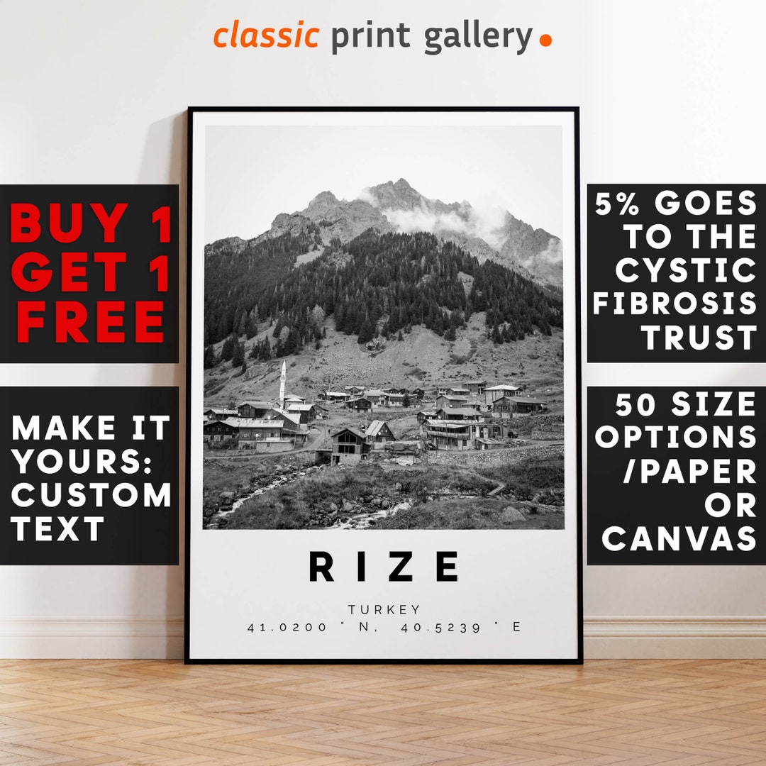 Rize Print,rize Wall Art,rize Black and White Poster,personalized ...