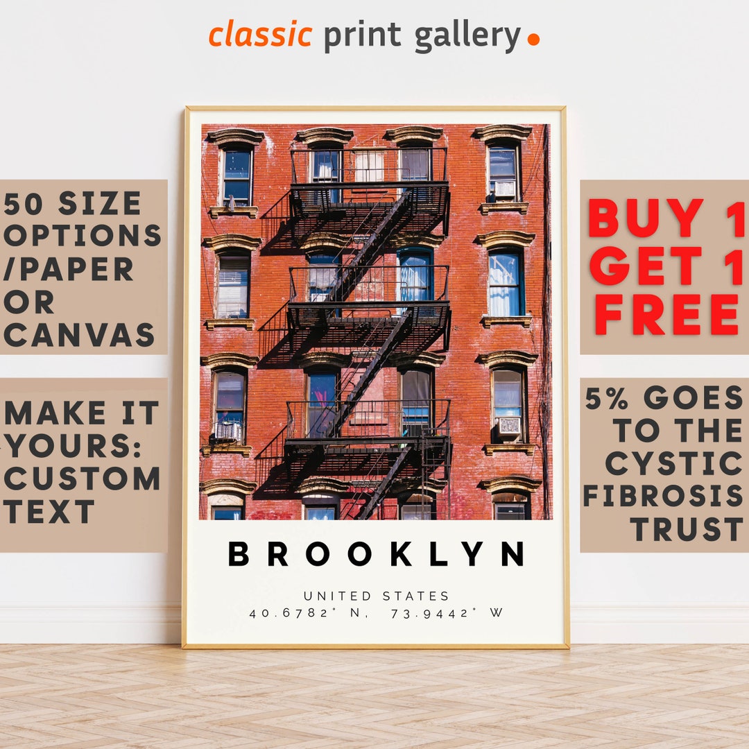 Brooklyn Poster Colorful Print, Brooklyn Wall Art, Brooklyn Photo Decor ...