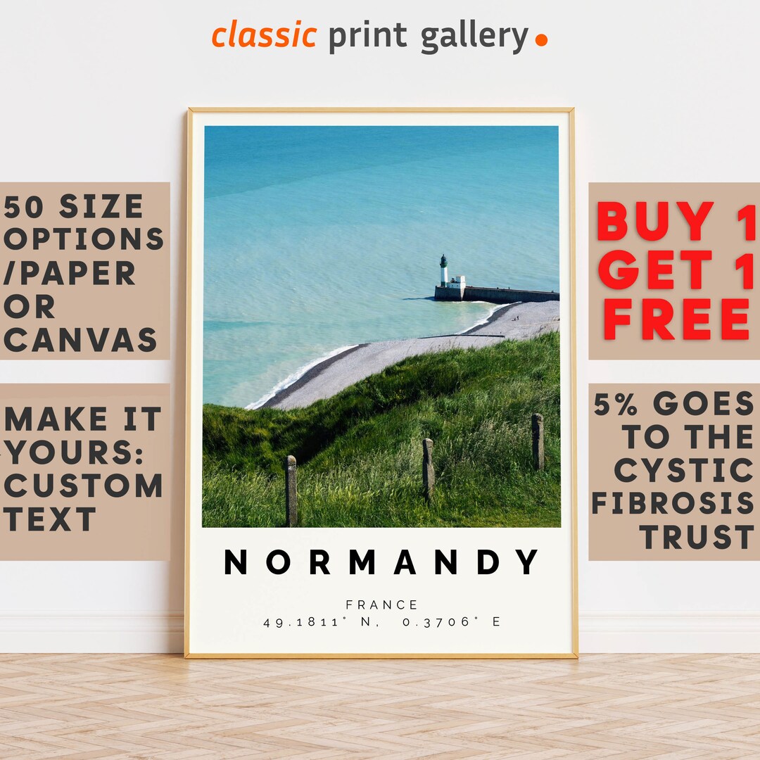 Normandy Poster Colorful Print, Normandy Wall Art, Normandy Photo Decor ...