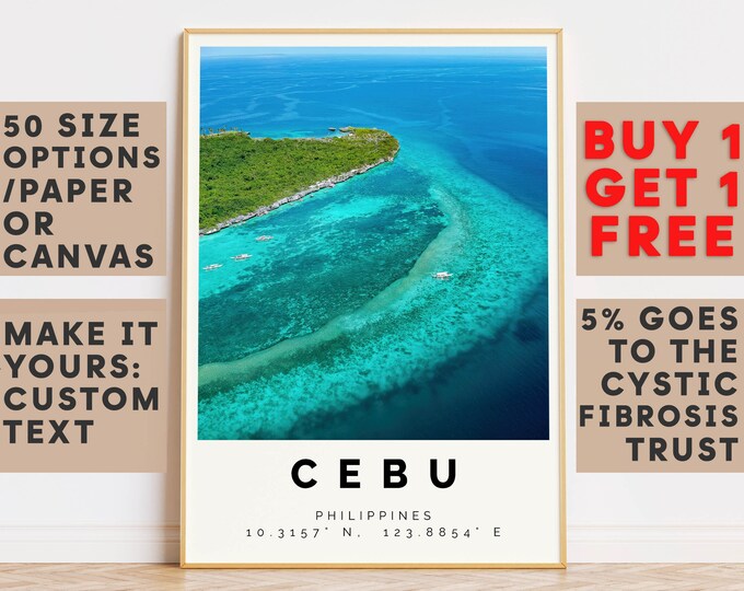 Cebu Poster Colorful Print, Cebu Wall Art, Cebu Photo Decor, Cebu Gift ...