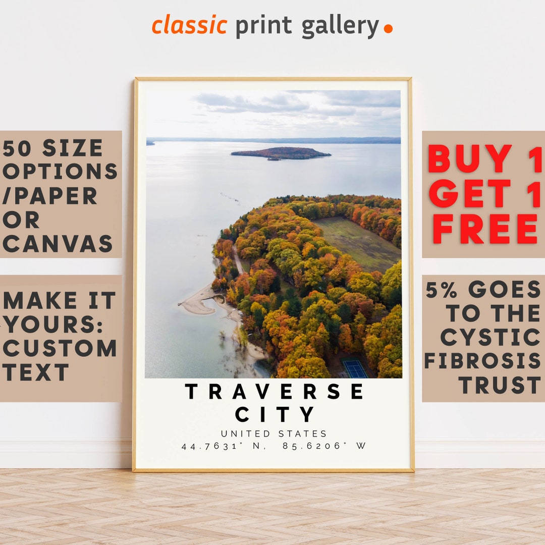 Traverse City Poster Colorful Print, Traverse City Wall Art, Traverse ...