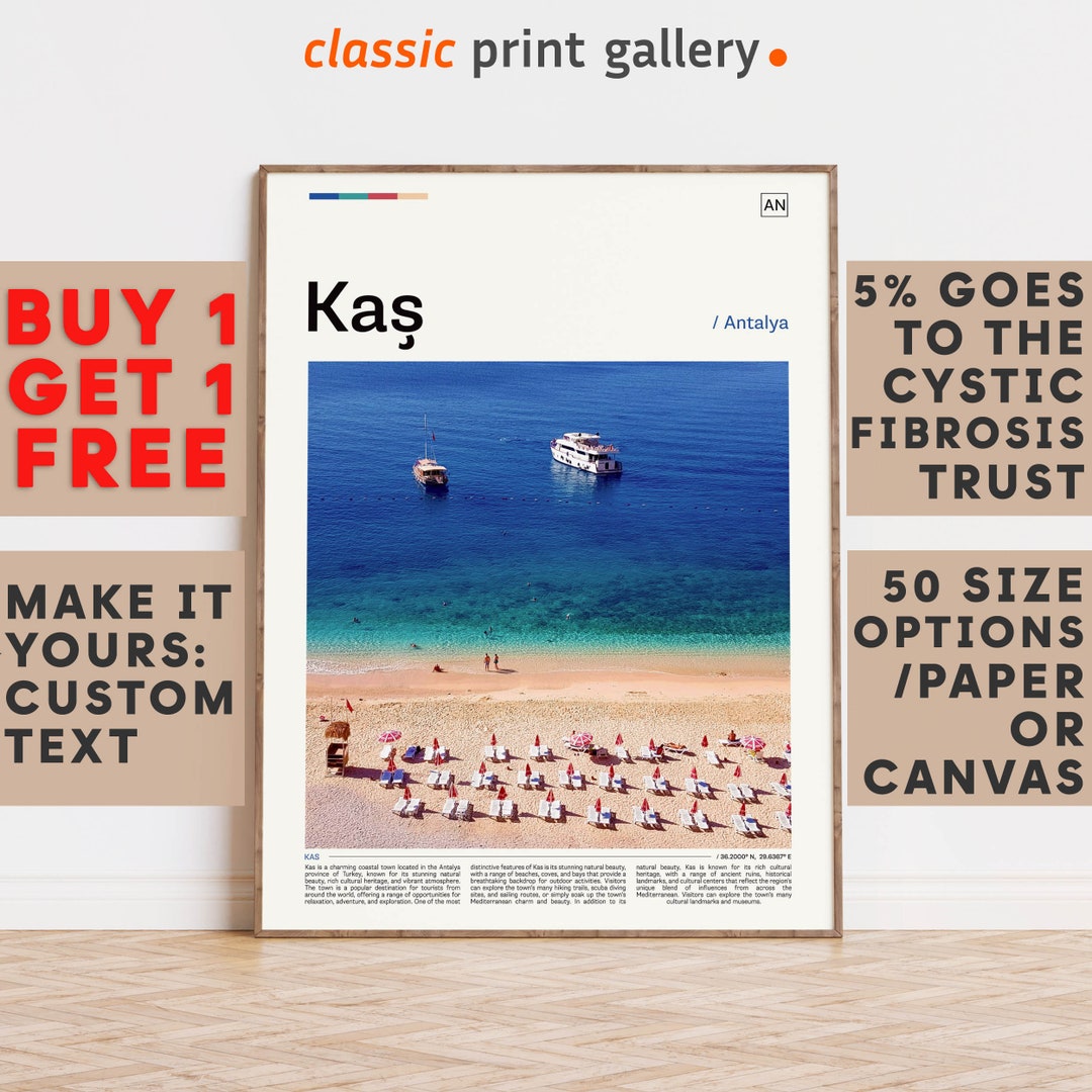 Kas Print, Kas Wall Art, Kas Color Poster With Text, Personalized ...