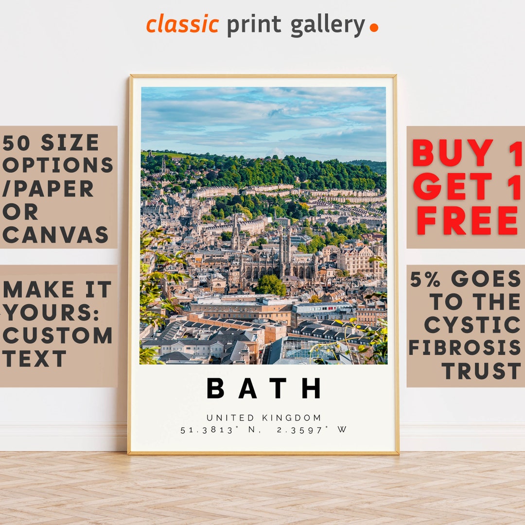 Bath Poster Colorful Print, Bath Wall Art, Bath Photo Decor, Bath Gift ...