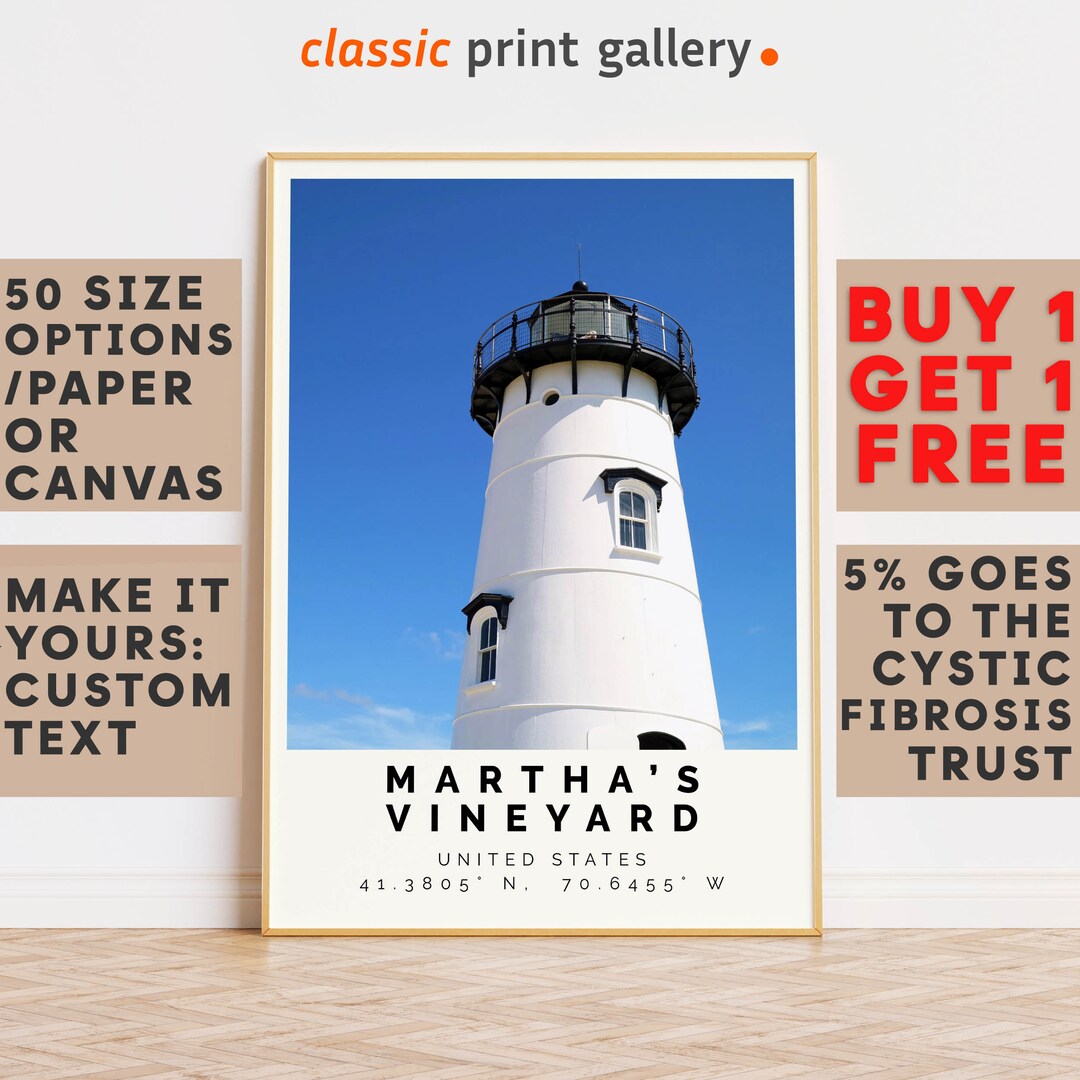 Martha's Vineyard Poster Colorful Print, Martha's Vineyard Wall Art ...