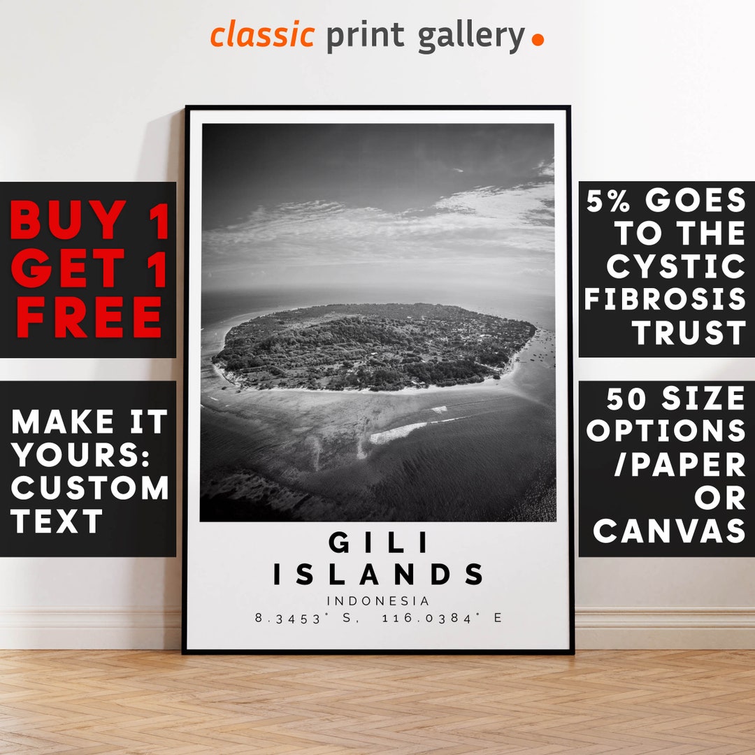 Gili Islands Print,gili Islands Wall Art,gili Islands BW Poster ...