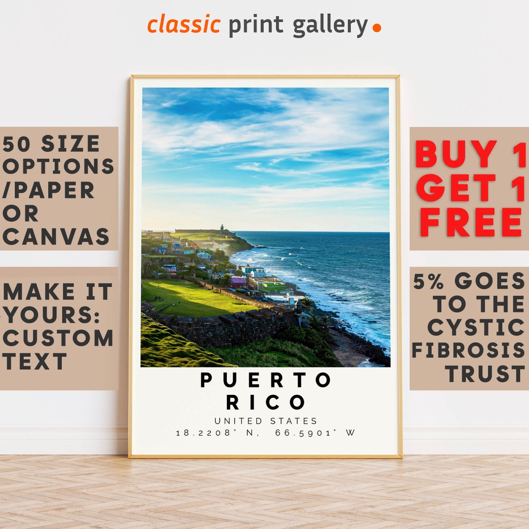 Puerto Rico Poster Colorful Print, Puerto Rico Wall Art, Puerto Rico ...