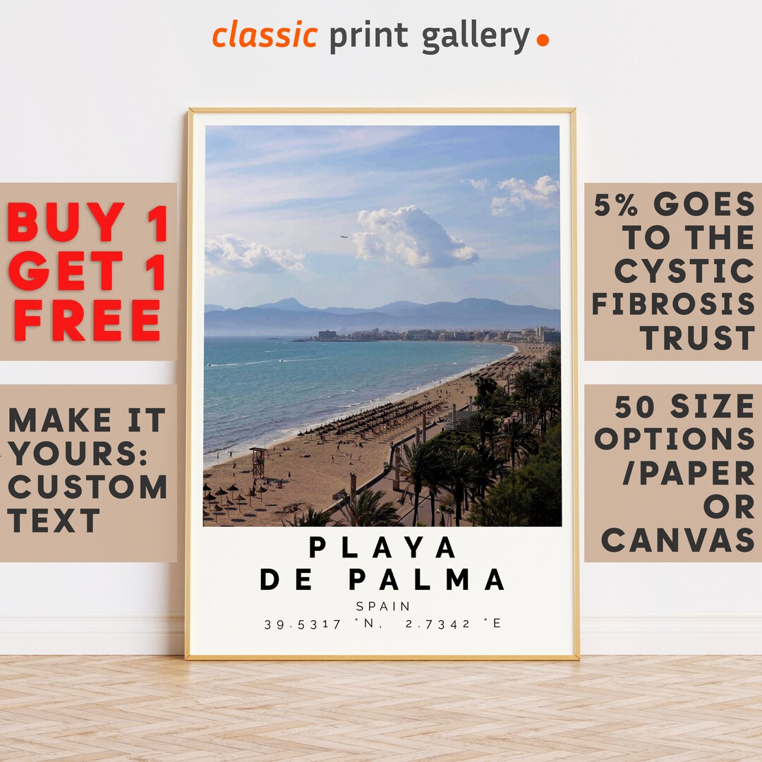 Playa De Palma Print,playa De Palma Wall Art,playa De Palma Colorful ...