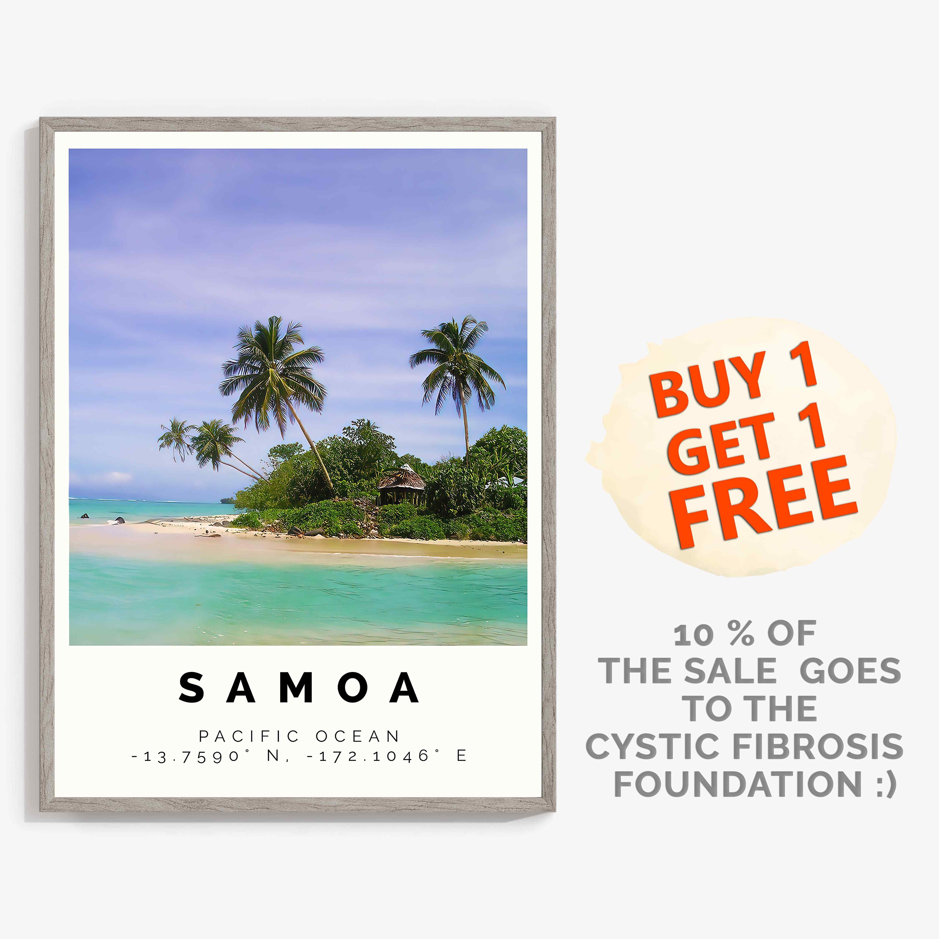 Samoa Poster Colorful Print Samoa Wall Art Samoa Photo - Etsy
