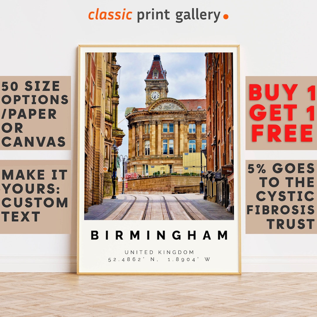 Birmingham Poster Colorful Print, Birmingham Wall Art, Birmingham Photo ...
