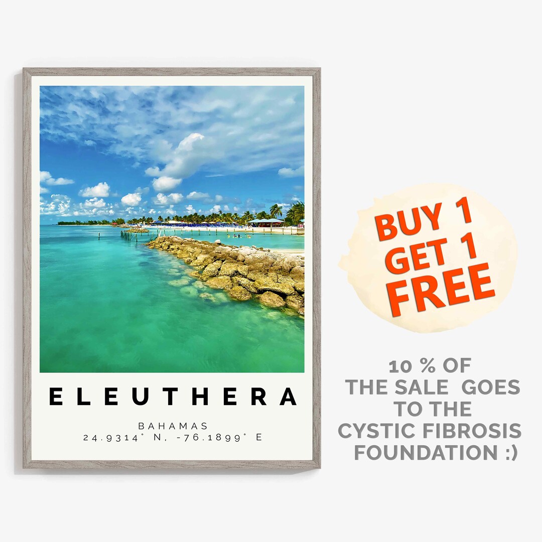 Eleuthera Poster Colorful Print Eleuthera Wall Art Eleuthera - Etsy