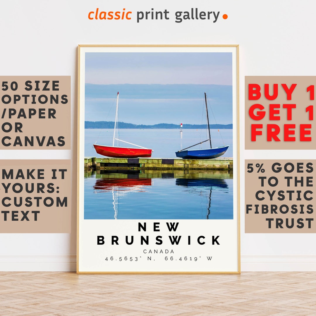 New Brunswick Poster Colorful Print, New Brunswick Wall Art, New ...