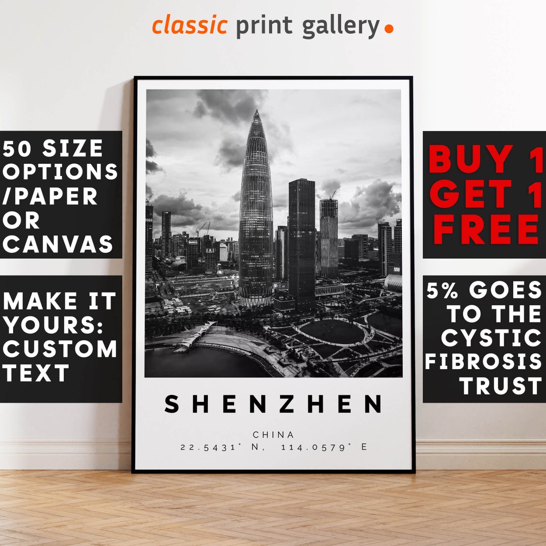 Shenzhen Print Black and White Photo, Shenzhen Wall Art, Shenzhen ...