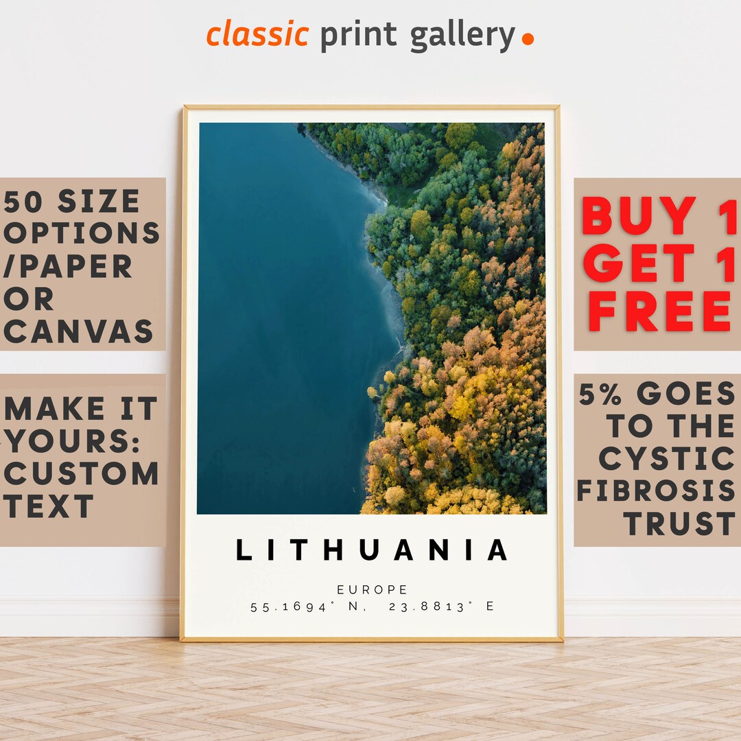 Lithuania Poster Colorful Print, Lithuania Wall Art, Lithuania Photo ...