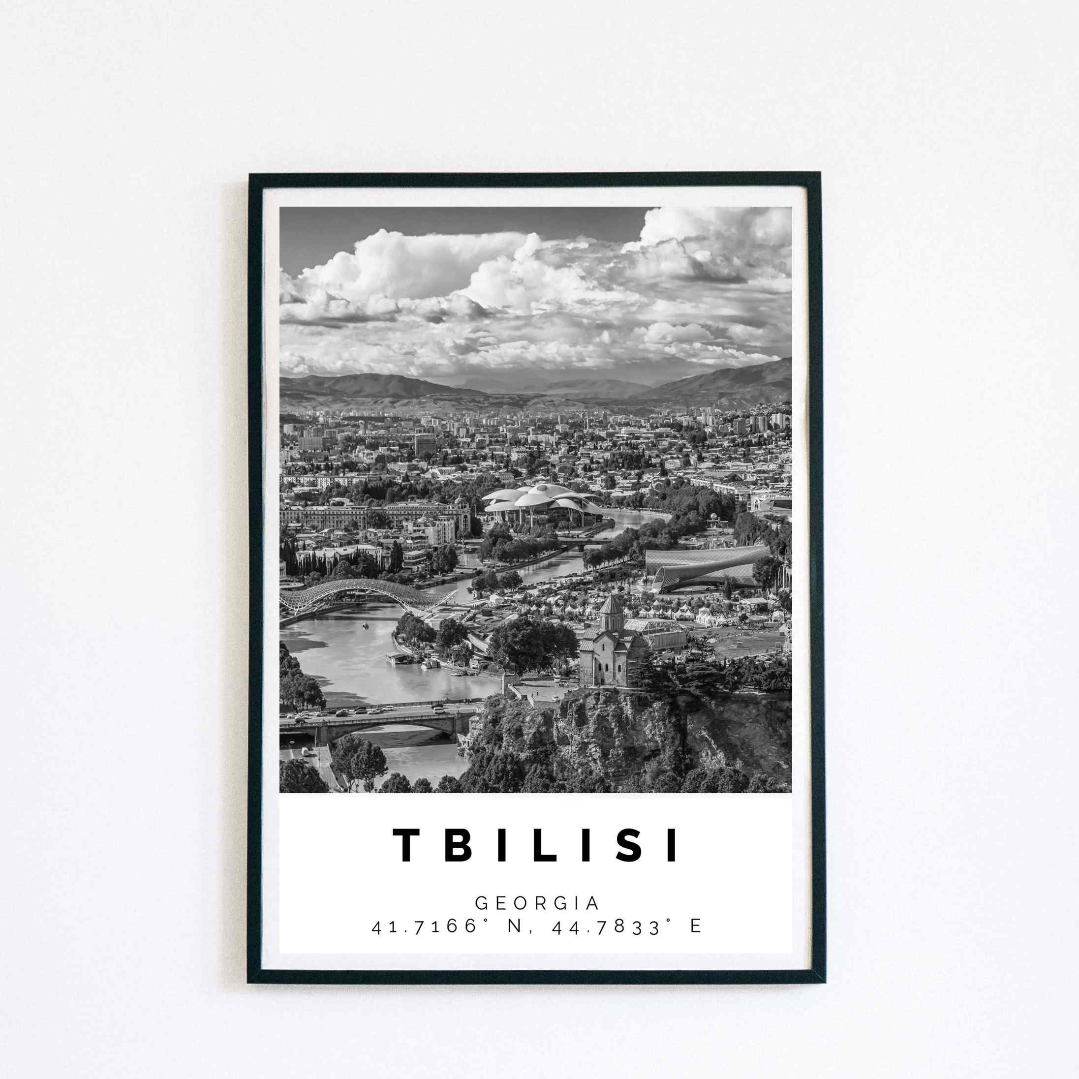 Tbilisi Poster Black and White Print Tbilisi Wall Art - Etsy