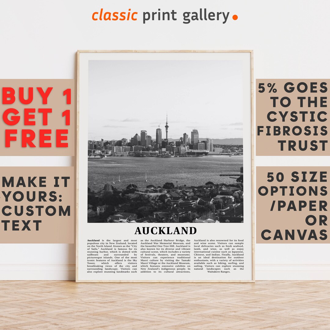 Auckland Print, Auckland Wall Art, Auckland Black and White Poster ...