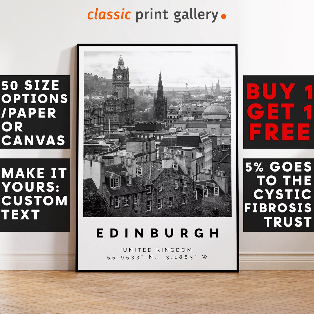 Edinburgh Print Black and White Photo, Edinburgh Wall Art, Edinburgh ...