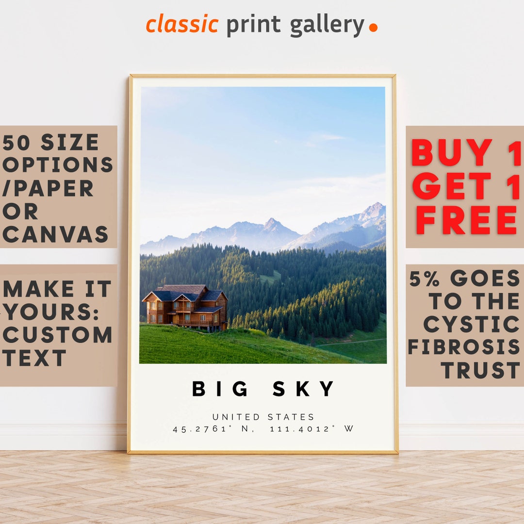Big Sky Poster Colorful Print, Big Sky Wall Art, Big Sky Photo Decor ...