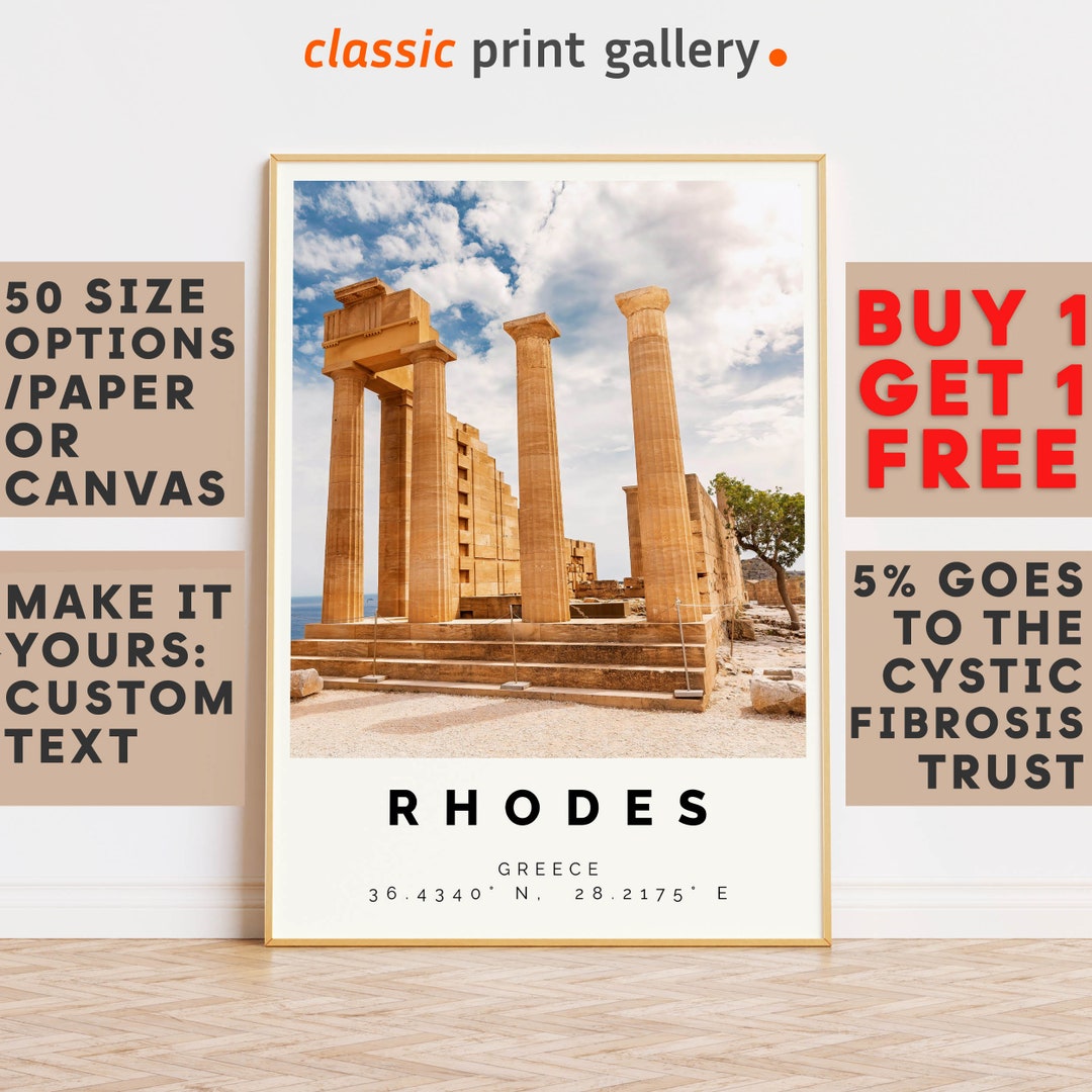 Rhodes Poster Colorful Print, Rhodes Wall Art, Rhodes Photo Decor ...