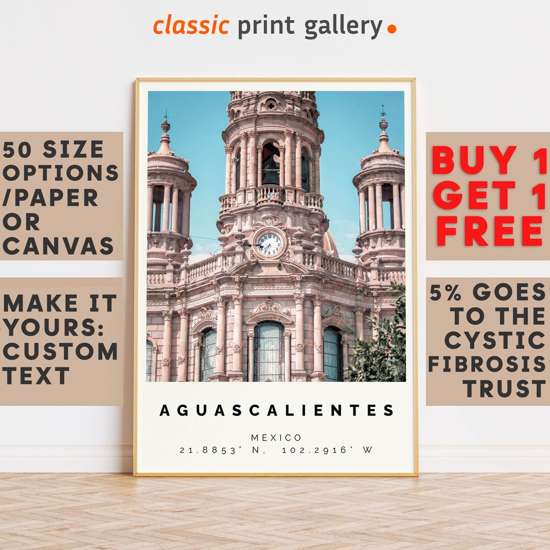 Aguascalientes Poster Colorful Print, Aguascalientes Wall Art ...