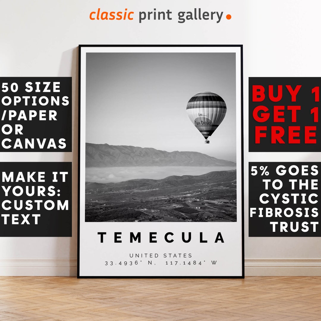 Temecula Poster Black and White Print, Temecula Wall Art, Temecula Travel Poster, Temecula Photo ...