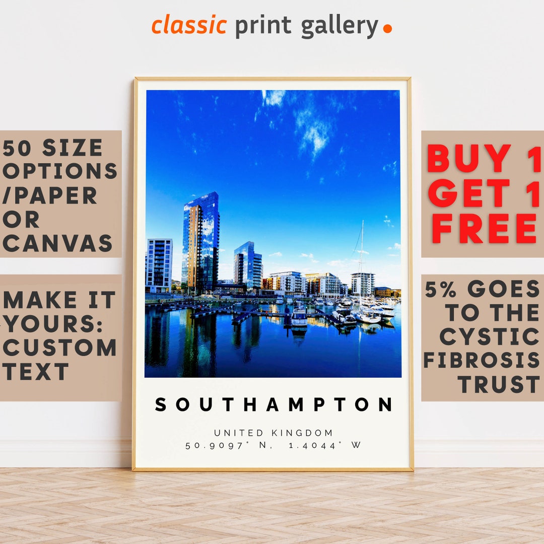 Southampton Poster Colorful Print, Southampton Wall Art, Southampton ...