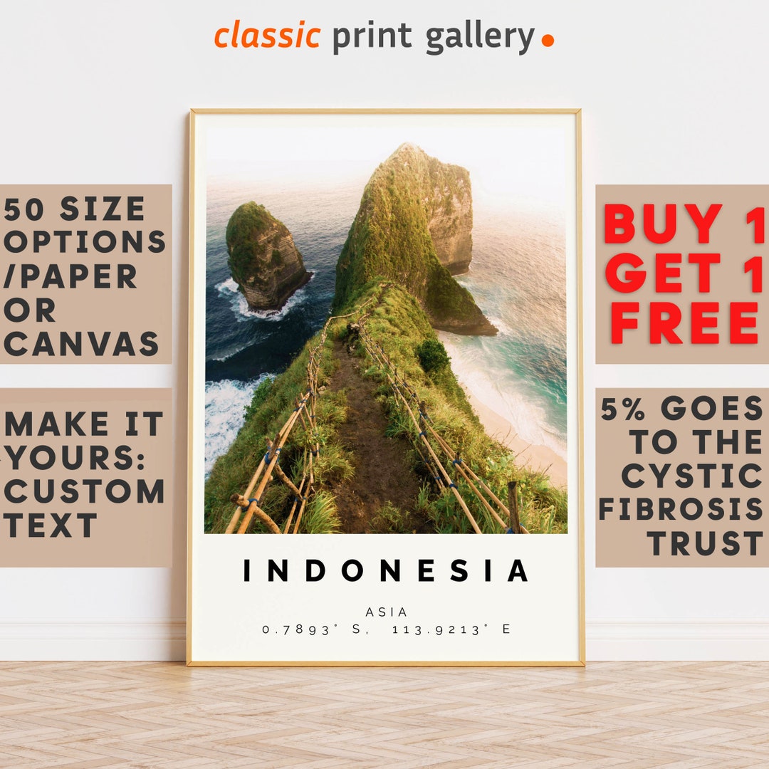 Indonesia Poster Colorful Print, Indonesia Wall Art, Indonesia Photo ...